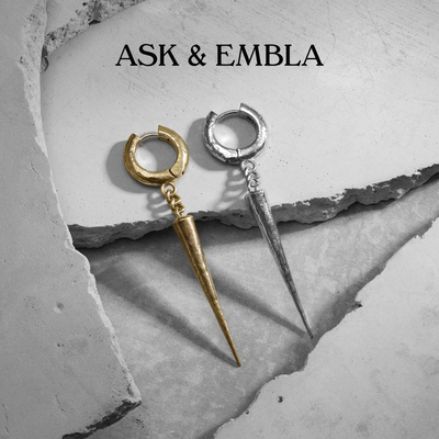 Ask & Embla尖锥形垂坠耳环朋克亚文化独特中性设计百搭耳饰