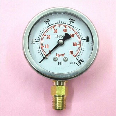 油压耐震压力表 防震抗振压力表 62-68mm 0~70kg/cm2 1000psi