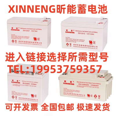 XINNENG昕能蓄电池SN/SNG-12V5A7A17A24A38A65A100A120A200AH包邮