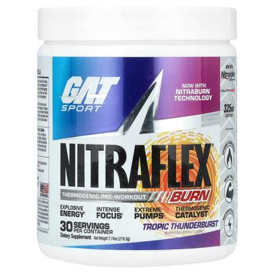 GAT NITRAFLEX Burn粉末含兴奋成分锻炼前配方