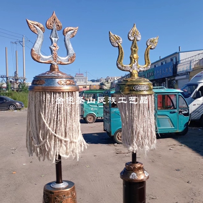 苏鲁锭摆件蒙古族成吉思汗战旗雕塑工艺品蒙古包餐厅平安錠苏力德