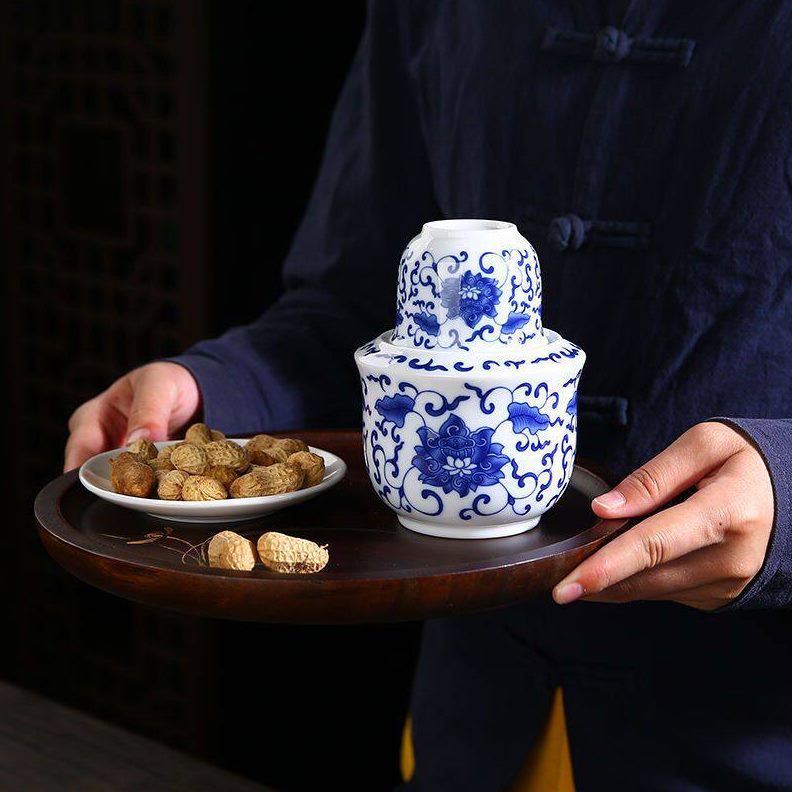 甄选陶瓷温酒器暖酒壶家用酒具套件黄酒烫热酒器白酒中式仿古清酒