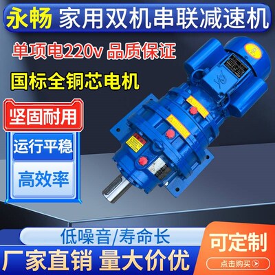 家用单项220v双机串联摆线针轮减速机卧式立式国标全铜芯电机BWDX