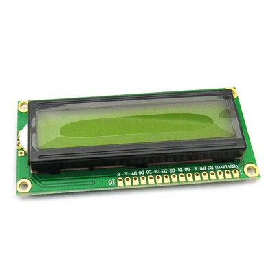 LCD1602 黄绿屏 1602A 液晶显示屏 LCD-1602-5V 黑字体 带背光