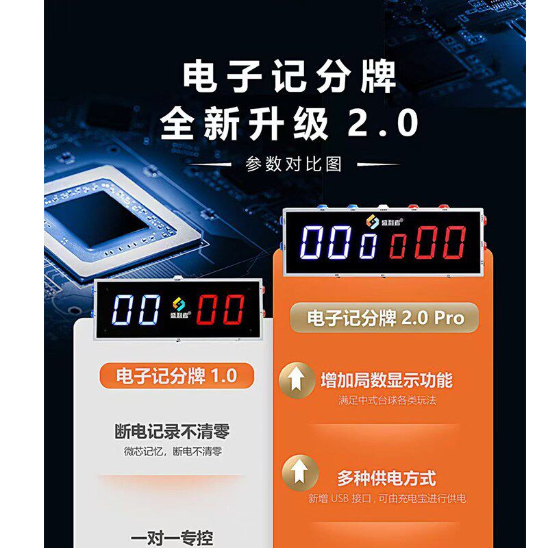盛利者台球记分牌 多功能篮球 羽毛球乒乓球 电子计分器 翻分牌