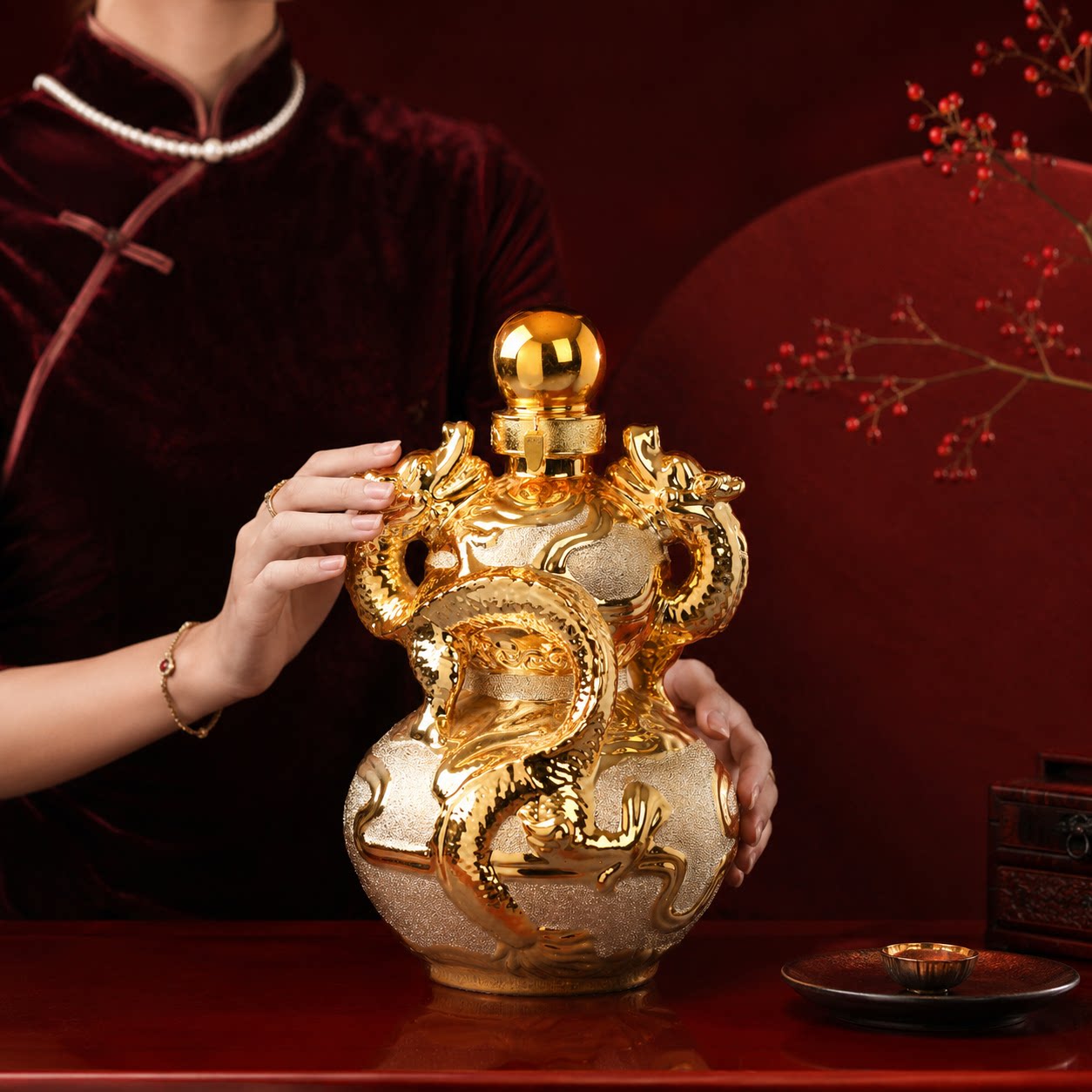 陶瓷酒瓶5斤装景德镇陶瓷酒壶家用密封酒坛存酒罐创意摆件带礼盒