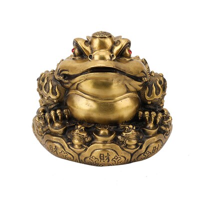 铜金蟾摆件元宝金蟾九子蟾八方纳财蟾进宝金蟾摆V件铜器工艺品