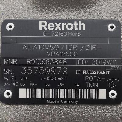 R910963846  AEA10VSO71DR/31R-VPA12N00 # Rexroth//力士乐