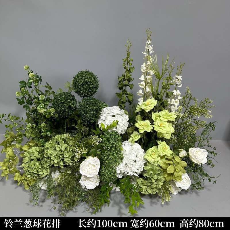 婚庆花艺装饰森系地排花婚礼酒店商业美陈造景布置仿真绢花路引花