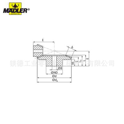 Maedler 钢制 直齿 伞齿轮 传动比 2:1至3:1