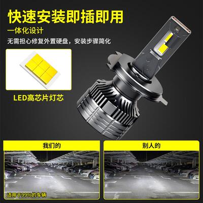 款汽车LED大灯前照灯X02-H4 3570解码大功率高亮远近一体车灯