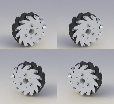 一套127mm轻载型麦克纳姆轮(mecanum wheel)14193S