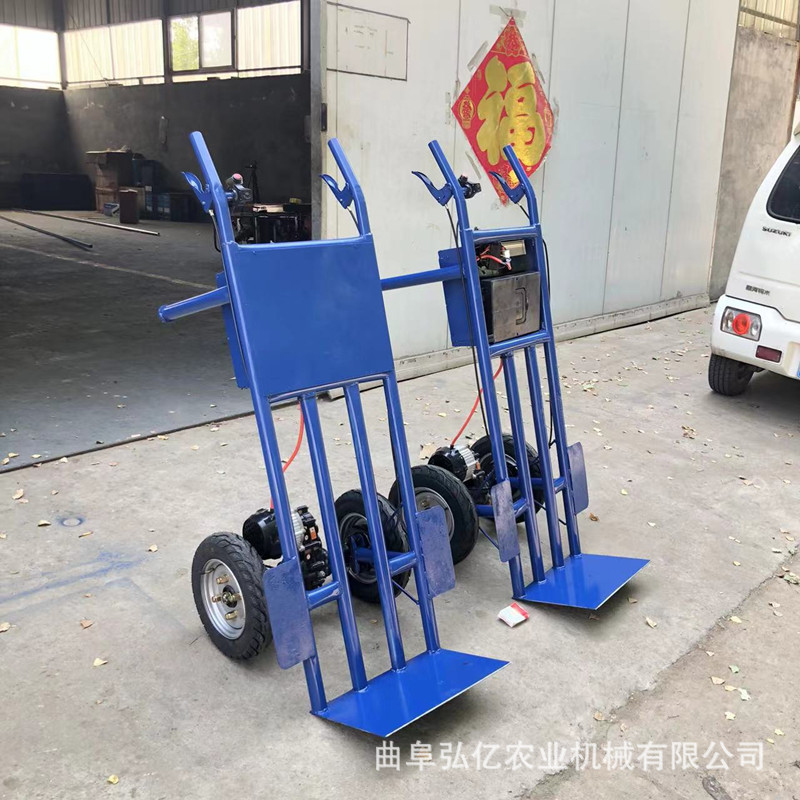 48V家用电动手推车仓库物流载货平板车三轮四轮工地砂石水泥运输