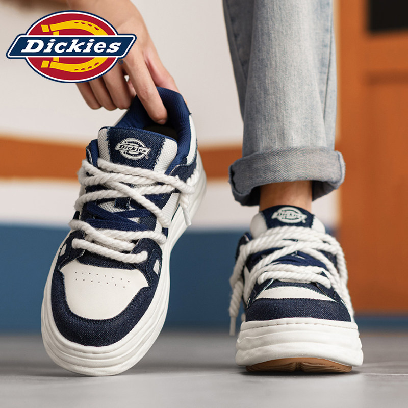Dickies男鞋2026新款夏季透气休闲帆布板鞋男士牛仔蓝面包鞋潮鞋