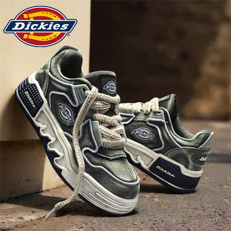 Dickies男鞋夏季透气百搭板鞋学生运动休闲厚底增高牛仔水洗潮鞋