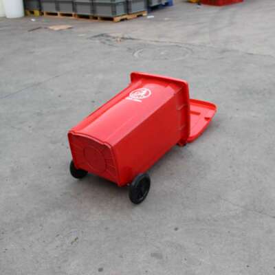环卫垃圾桶100l户外大黑轮加厚塑料桶红色