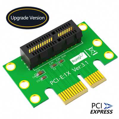 PCI-E x1左转向卡,PCIe 1x转接卡，PCI-E 4X转向卡90度1u机箱专用