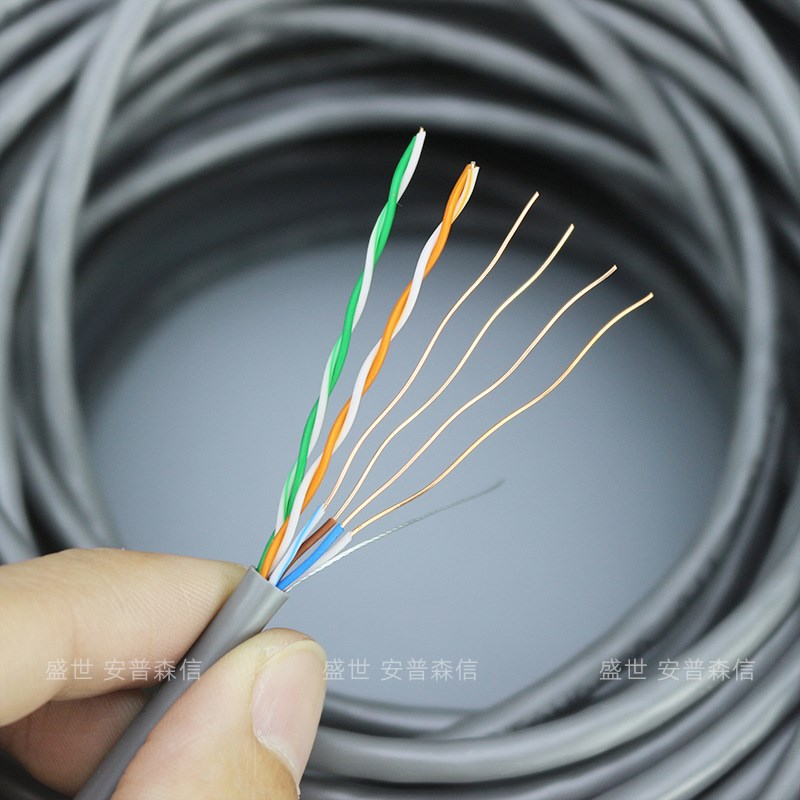 8芯纯铜芯超五类网线家p用工程装电脑网络线材cat5类全铜网线300