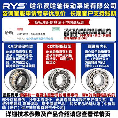 RYS 哈轴传动 23944 23948 23956 CA CC /W33