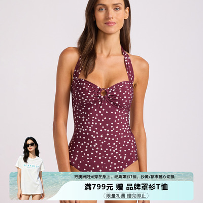 SEAFOLLY 连体泳衣女显瘦遮肉性感露背海边度假温泉修身聚拢泳装
