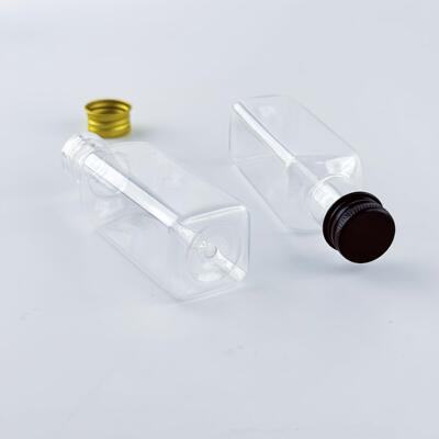 l厂家现货方形5m小酒瓶pet塑0盖料瓶饮料铝透明饮料ZBP小瓶空瓶