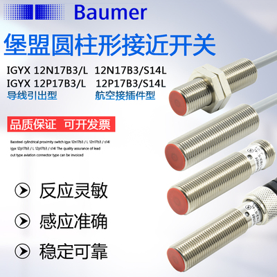 堡盟接近感测器IGYX 12N17B3/L/S14L 12P17B3/L/S14L金属感应圆柱