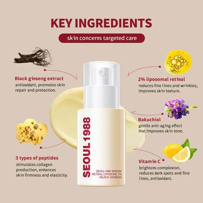 跨境人参面部精华液RETINAL LIPOSOME GINSENG面部精华补水滋润