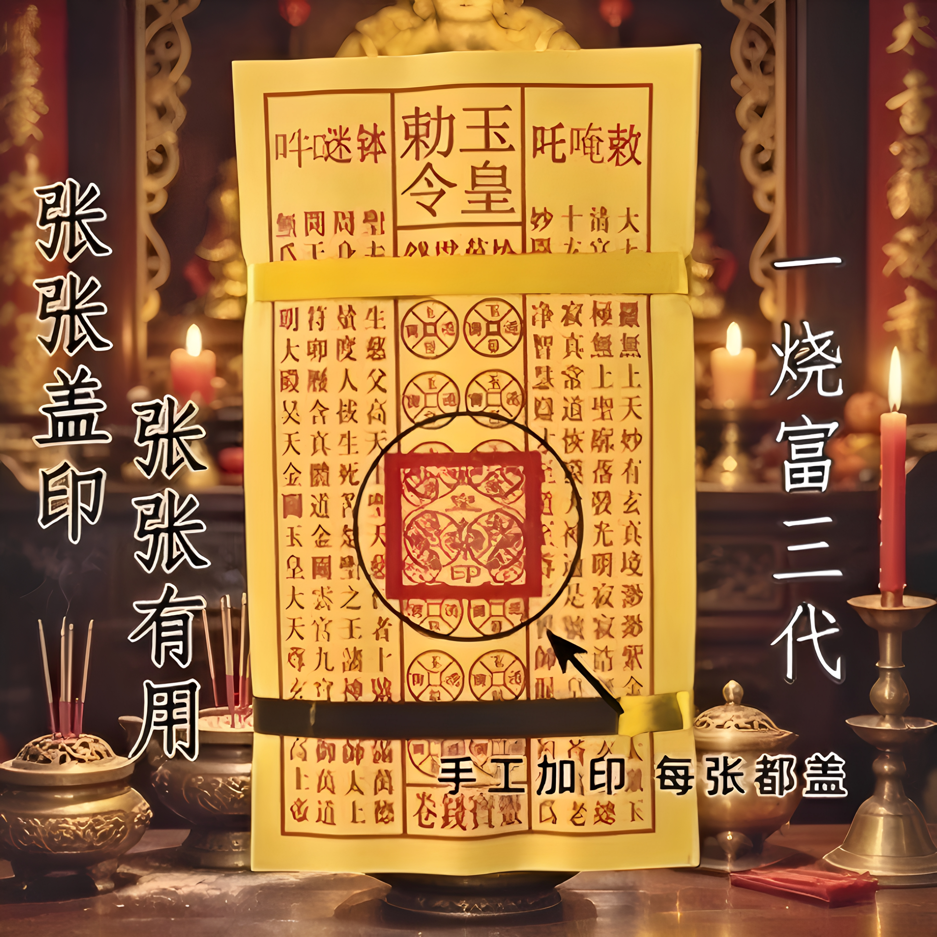 下单就是500张带章加厚精品玉皇钱一万贯灵宝通钱通宝玉皇敕令