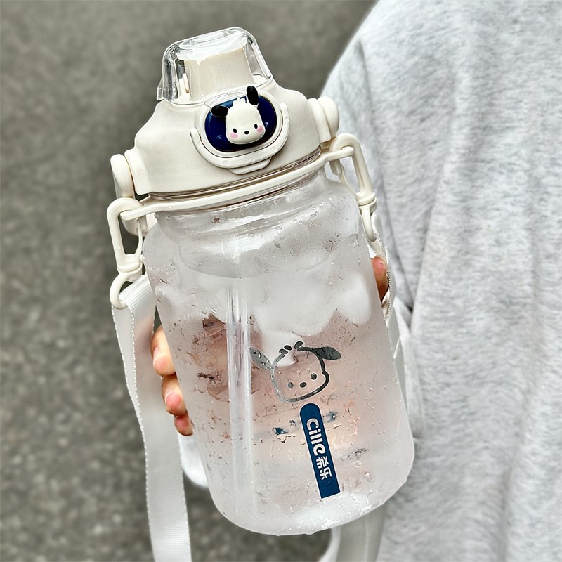 希乐大容量水杯女便携tritan塑料大肚吨吨杯子运动2000ml户外水壶