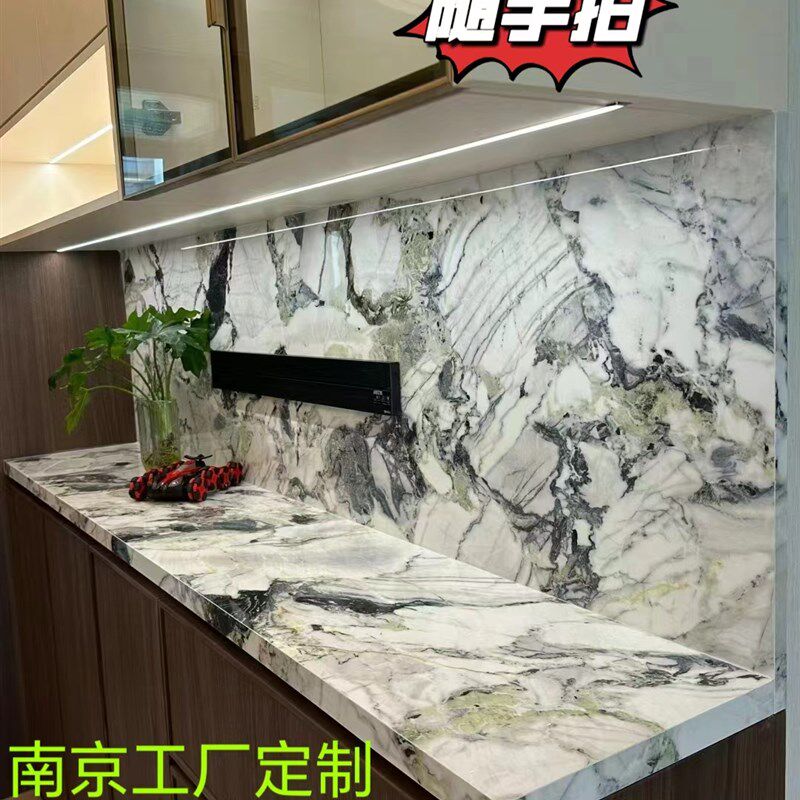 南京极简岩板台面餐边台面柜茶几家用岩板立柱造型摆件橱柜中岛台