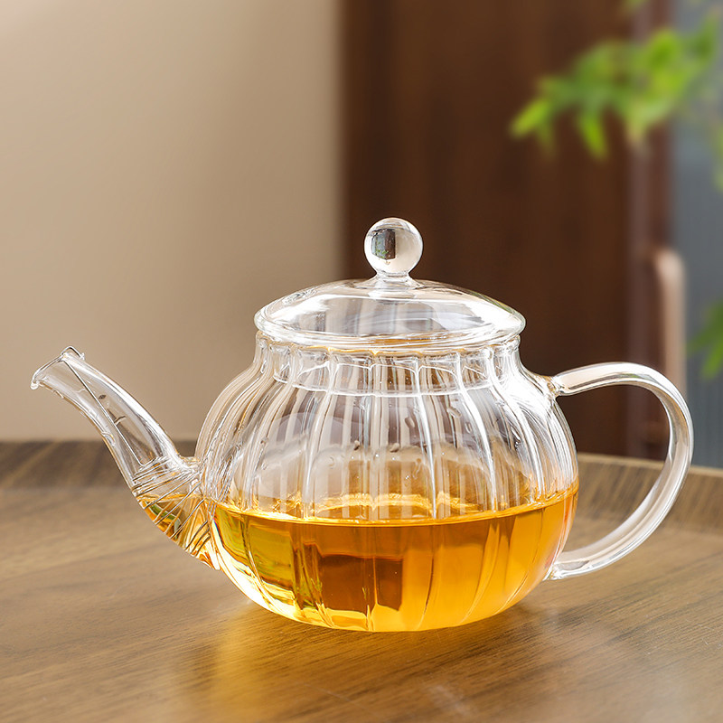 耐热玻璃迷你小茶壶透明泡茶壶一人功夫茶具茶杯套装胡桃木干泡盘