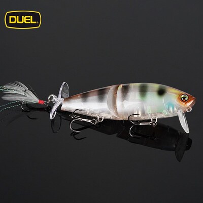 DUEL杜尔乐双节鱼水面系米诺螺旋桨拖拉机路亚假饵远投翘嘴鱼泳饵