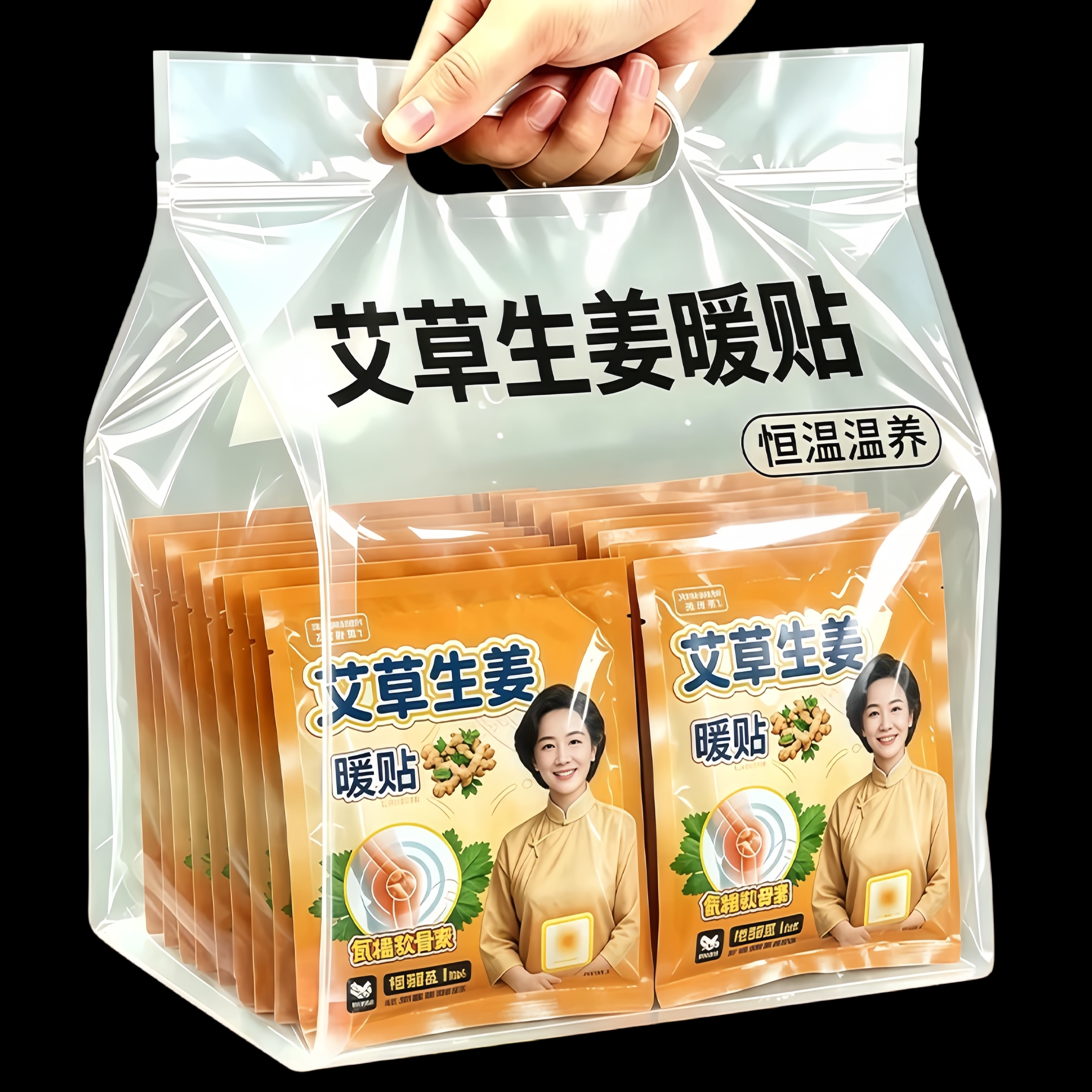 艾草生姜暖贴恒温温养贴片便携装腰部保暖贴新品暖膝宝贴敷高品质