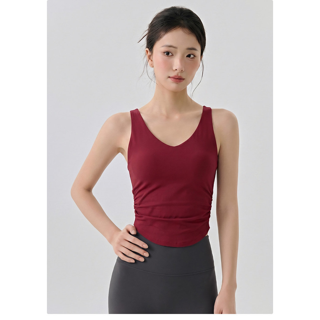 JAGABALL瑜伽服背心上衣女带固定胸垫修身显瘦普拉提运动健身背心