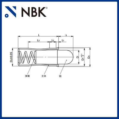 NBK PPRL-KU压配销柱塞 不锈钢螺纹塑料销 弹簧柱塞 厂家直供