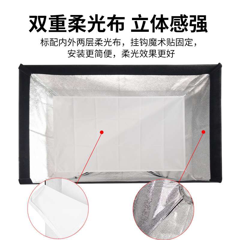保荣口方形柔光箱摄影棚影室闪光灯柔光箱柔光布折叠方形柔光箱