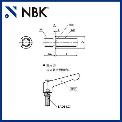 NBK SADS-LC螺丝接头不锈钢与旋钮手柄组合左螺纹机械零配件直供