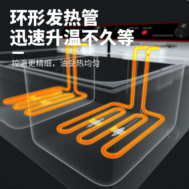 商用电炸炉油炸锅10L炸土豆油炸机台式15L炸鸡排炸薯条炸串单双缸