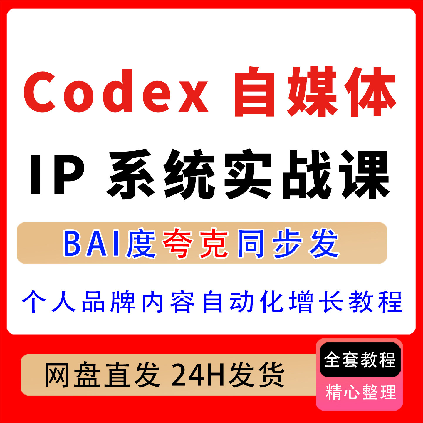 Codex自媒体IP系统实战课打造个人品牌建立内容系统实现持续增长