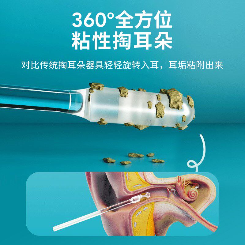 粘耳棒掏耳朵神器儿童挖耳勺黏耳棒一次性不伤耳宝宝清洁棒棉签棒