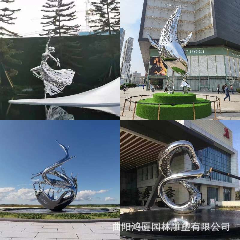 户外大型不锈钢廊架凉亭雕塑金属钢结构异形长廊园林景观摆件造型