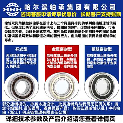 HRB 哈尔滨轴承 3308 3309 3310 3311 3312 3313 ATN 双列角接触