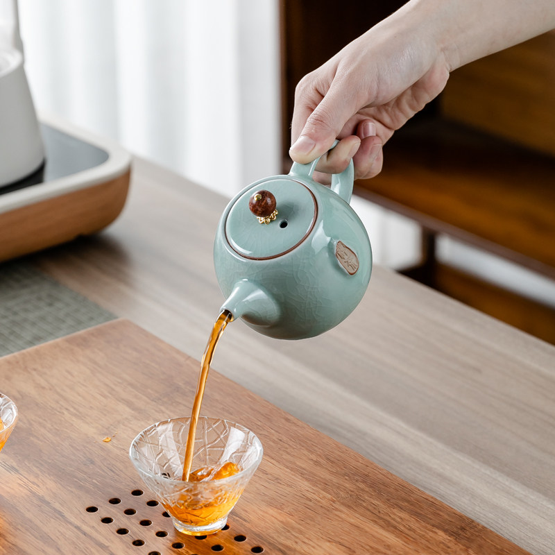 紫砂茶壶开片可养单壶家用大号过滤杯玻璃电热陶瓷泡茶杯套装茶具