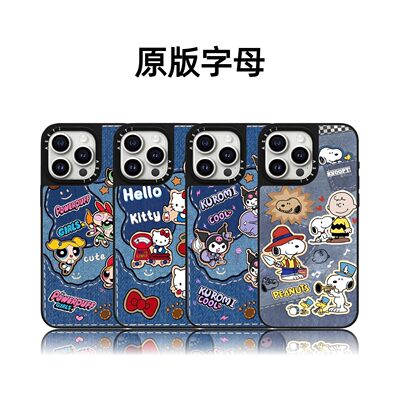 CASETiFiY联名樱桃kitty牛仔纹17pro适用于iPhone16promax苹果15plus手机壳14磁吸13卡通可爱华强北平替潮女