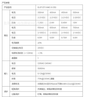 EUCHIPS 欧切斯可控硅 EUP10T-1HMC-0-350 700mA 10W恒流调光电源