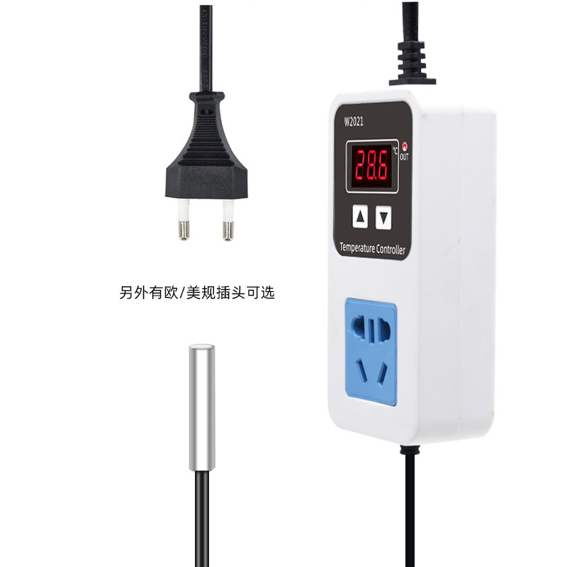 W2021微电脑数字温度控制器插座 养殖场电子式自动开关智能温控器