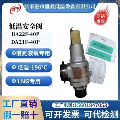 张家港盛鑫不锈钢低温阀门DA22F-40P全启式低温储罐安全阀 泄压阀