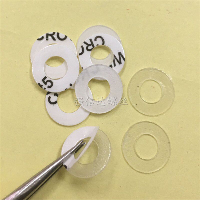 单面背胶PVC透明硬垫圈 塑料平垫 绝缘五金垫片内径 M2 M2.5 系列