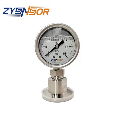 ZYSNSOR全钢耐震压力表 表径60MM 0-0.6MPA 50.5卡盘 径向安装