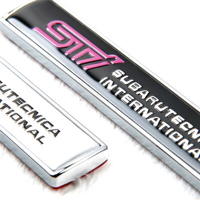 STI WRX前唇侧裙 随意内饰装饰贴 前铲小标 STI小标金属车贴